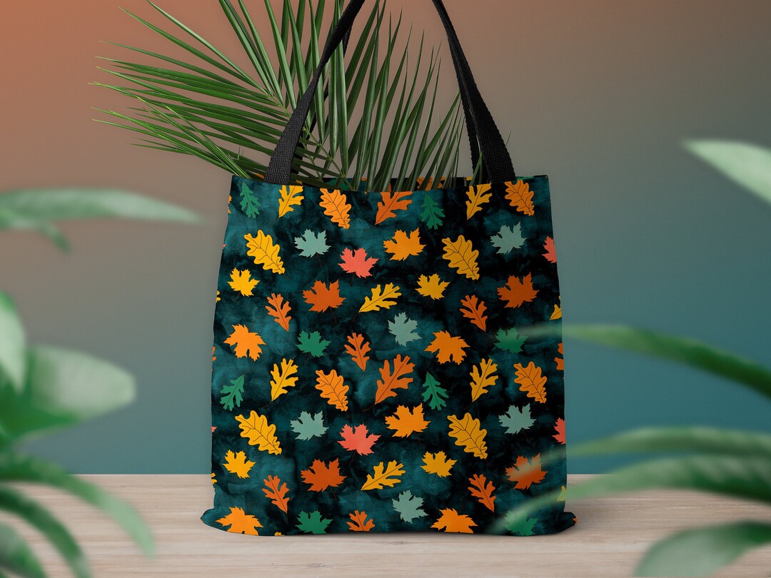 Fall Tote Bag Leaves, Fall Tote Bag, Autumn Tote Bag, Autumn Leaves ...
