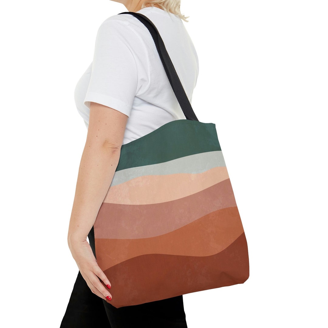 Abstract Tote Bag, Boho Tote Bag, ABSTRACT BOHO HILLS, Desert Print ...
