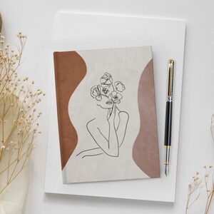 MINIMALIST LINE ART Journal, One Line Woman Drawing, Floral Line Art ...