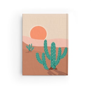 Desert Cactus Journal, Pink Desert Notebook, Abstract Mountain Notebook ...