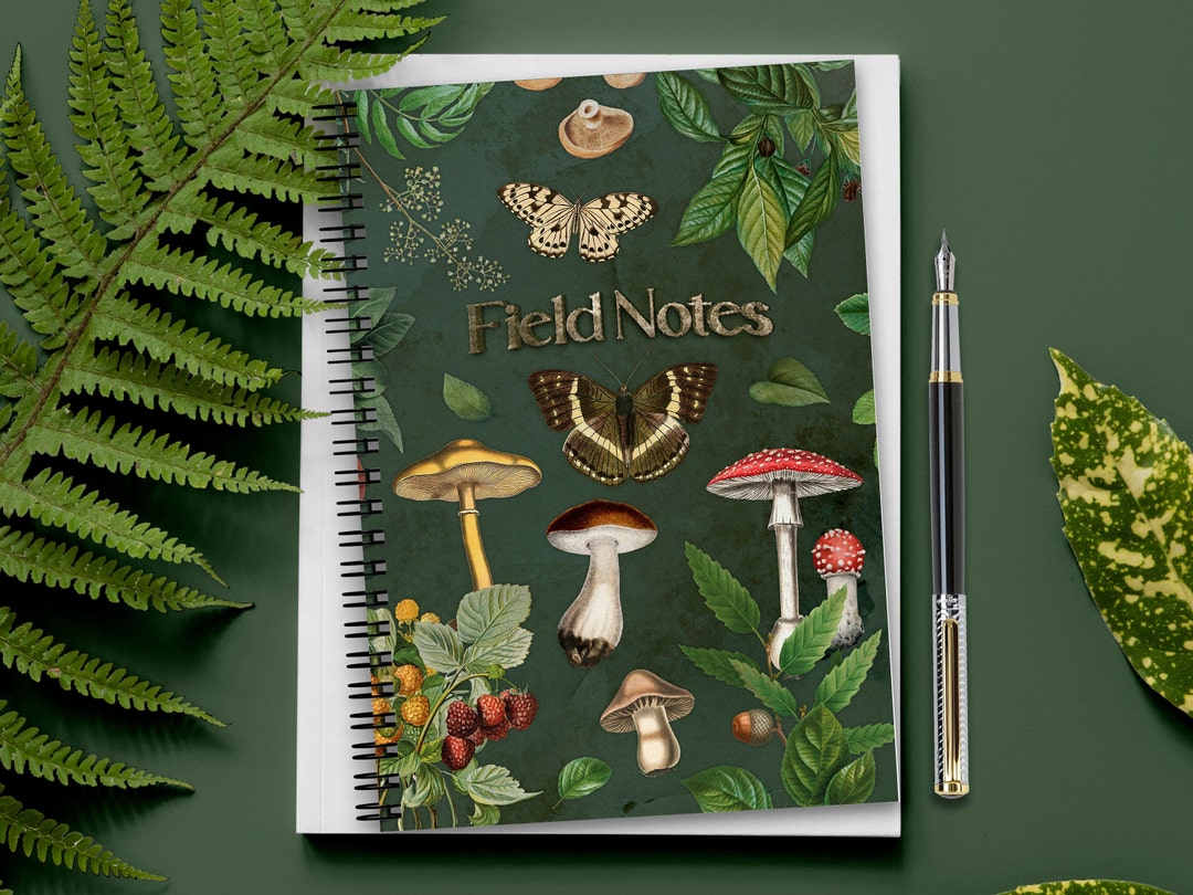Mushroom Spiral Notebook: Cottagecore Botanical Design - Etsy