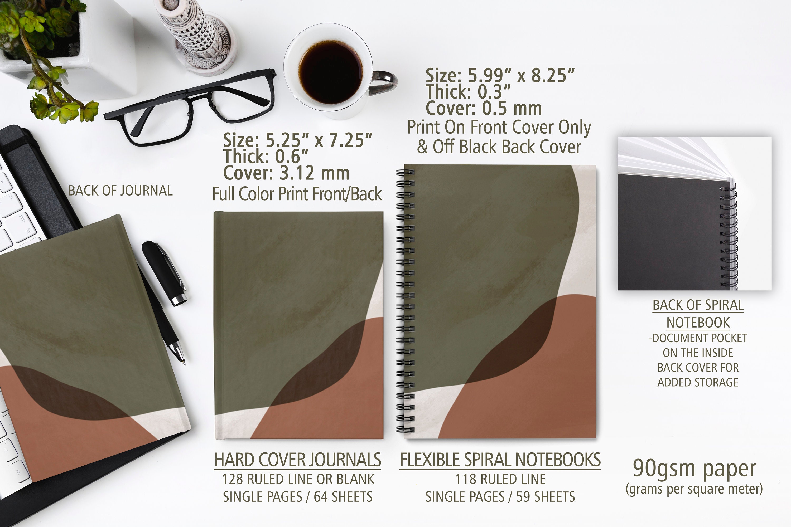 Geometric ABSTRACT Neutral Sage SPIRAL Notebook Sage Green | Etsy