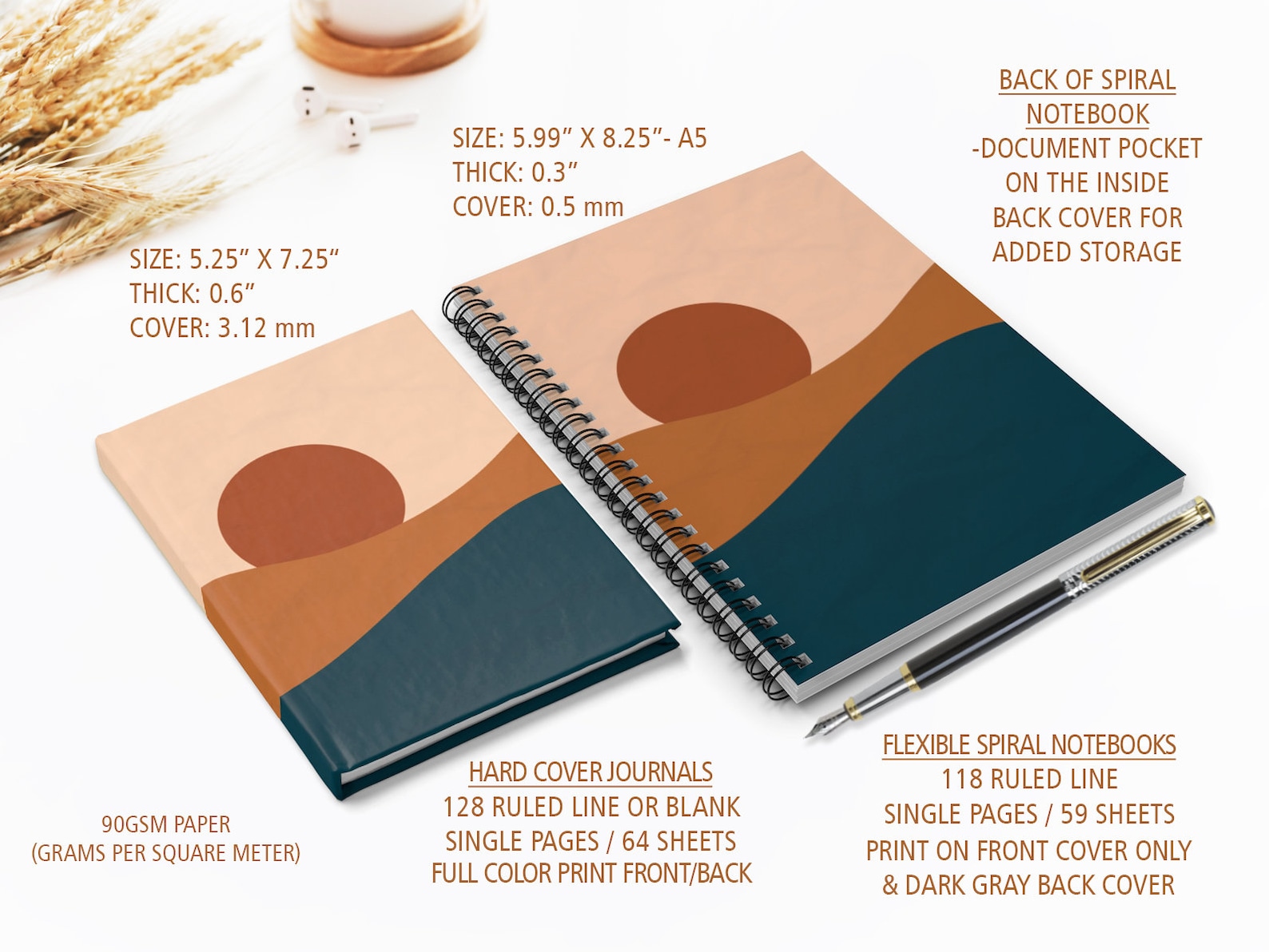 Abstract Desert Sunset Notebook Terracotta Desert Notebook - Etsy