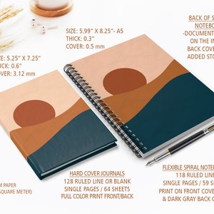 Abstract Desert Sunset Notebook, Terracotta Desert Notebook, Abstract ...