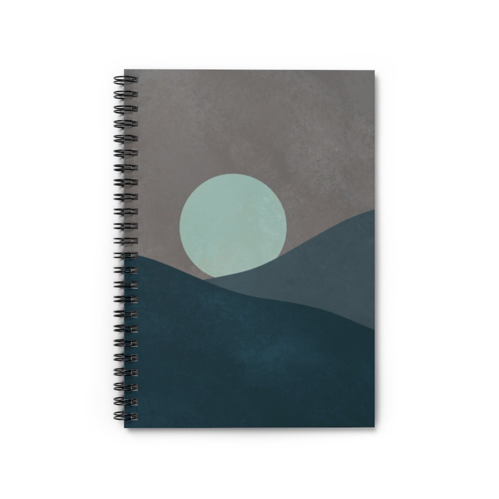 Blue Moon Desert Spiral Notebook Moonrise Abstract Spiral | Etsy