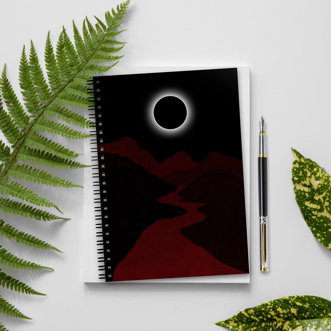 Solar Eclipse Spiral Notebook: Abstract Desert Stream Art - Etsy