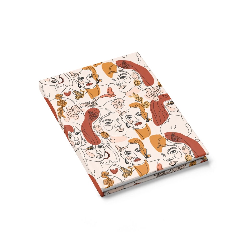 MINIMALIST LINE ART Journal One Line Woman Drawing Floral - Etsy