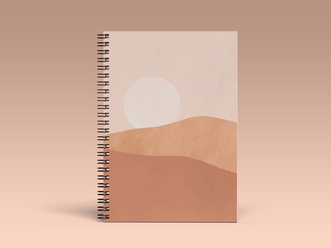 Minimalist Desert Notebook, ABSTRACT SPIRAL Notebook, Desert Sunrise ...