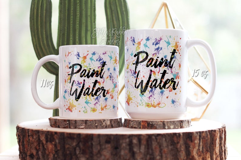 PAINT WATER/NOT Paint Water Splash Coffee Mug Paint Splatter | Etsy
