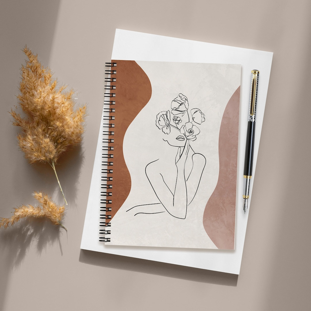 ONE LINE DRAWING Art Face Journal, Minimalist Woman Line Drawing ...
