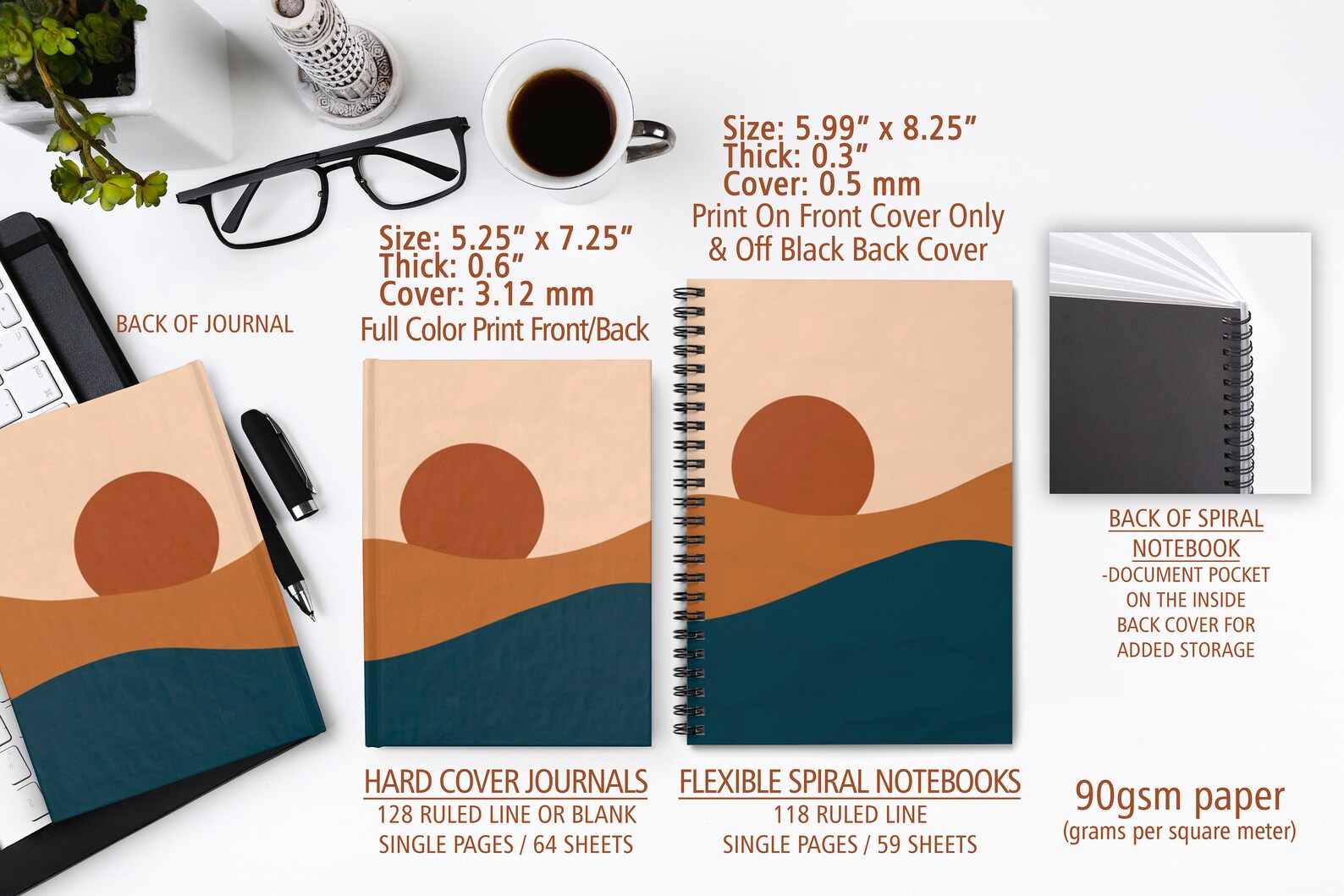 Abstract Desert Sunset Notebook Terracotta Desert Notebook - Etsy