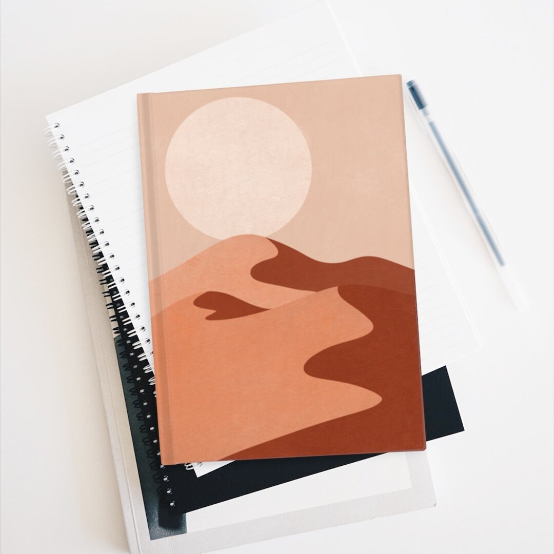 Desert Sand Dune Sunset JOURNAL, Desert Journal Notebook, Geometric ...