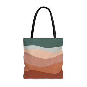 Abstract Tote Bag, Boho Tote Bag, ABSTRACT BOHO HILLS, Desert Print ...