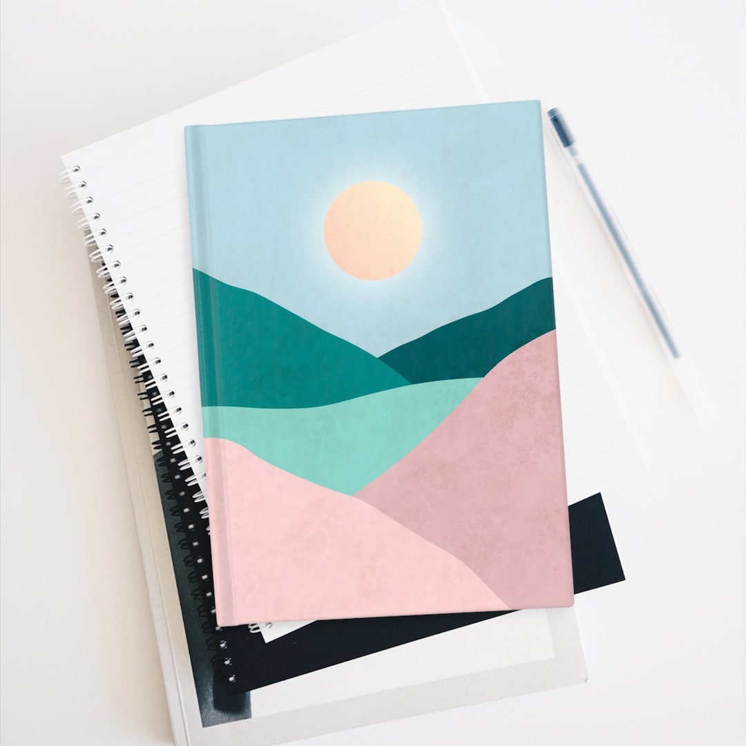 Mountain Desert Journal, Pastel Desert Notebook, Abstract Mountain ...