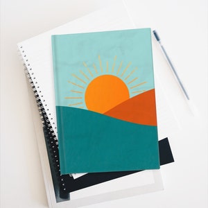 Abstract Boho Sunset Teal and Orange Journal, Abstract Boho Journal ...