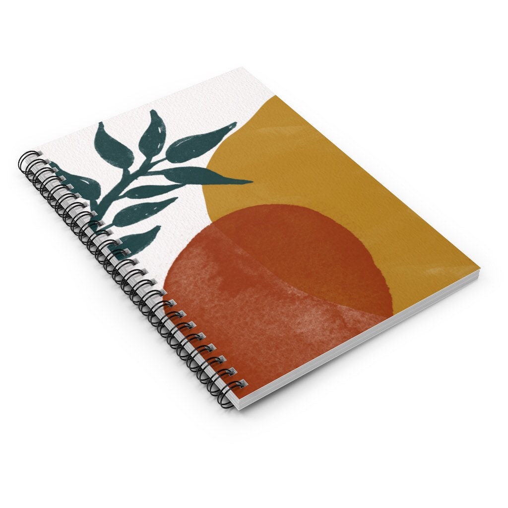 Abstract Boho Leaf Spiral Notebook Geometric Spiral Notebook | Etsy