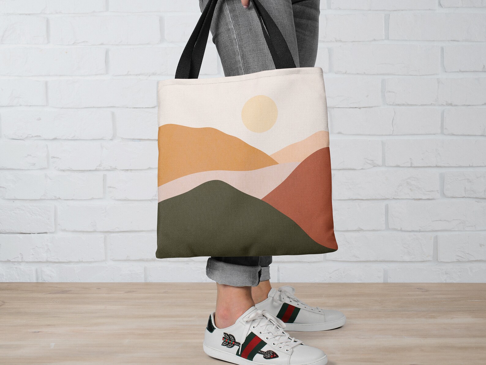 Mountain Desert Tote Bag Boho Tote Bag Desert Print Tote - Etsy