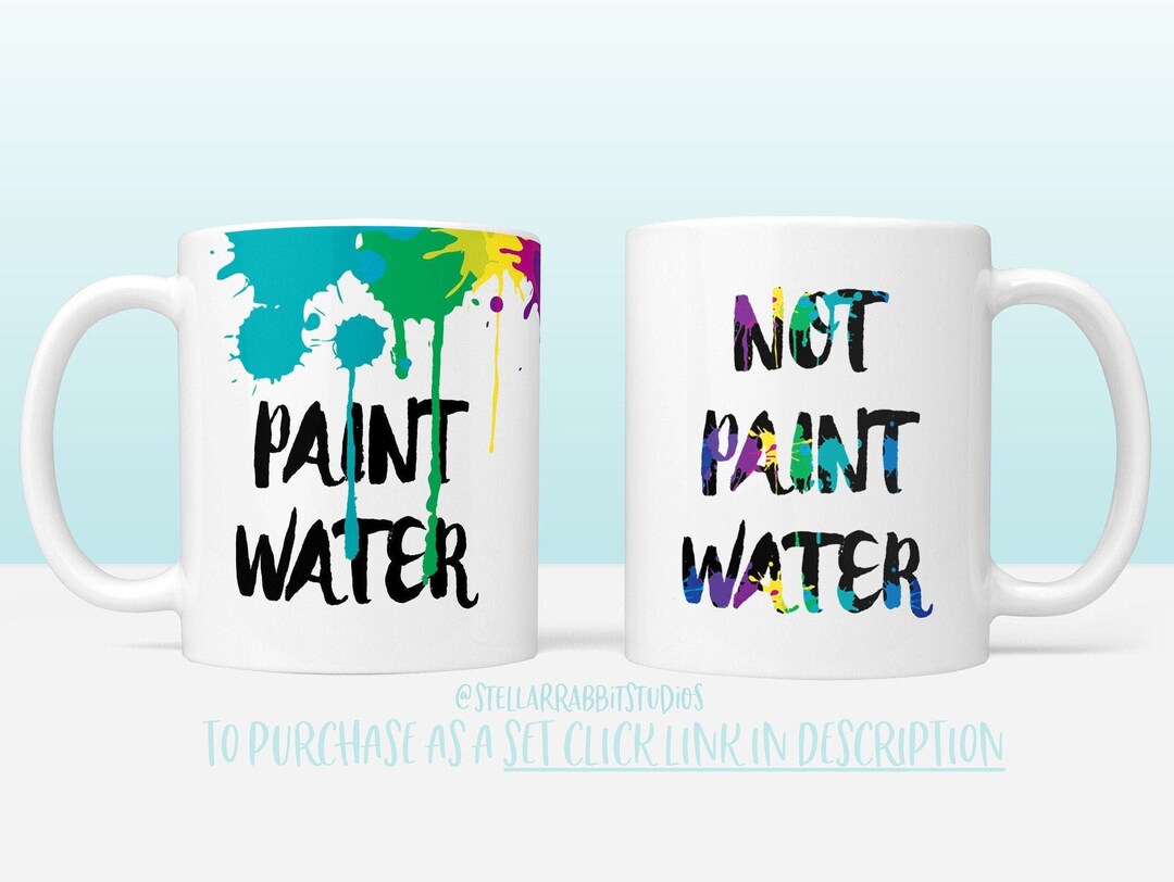 Paint Water Coffee Mug: Artist Gift, Paint Splatter Design - Etsy