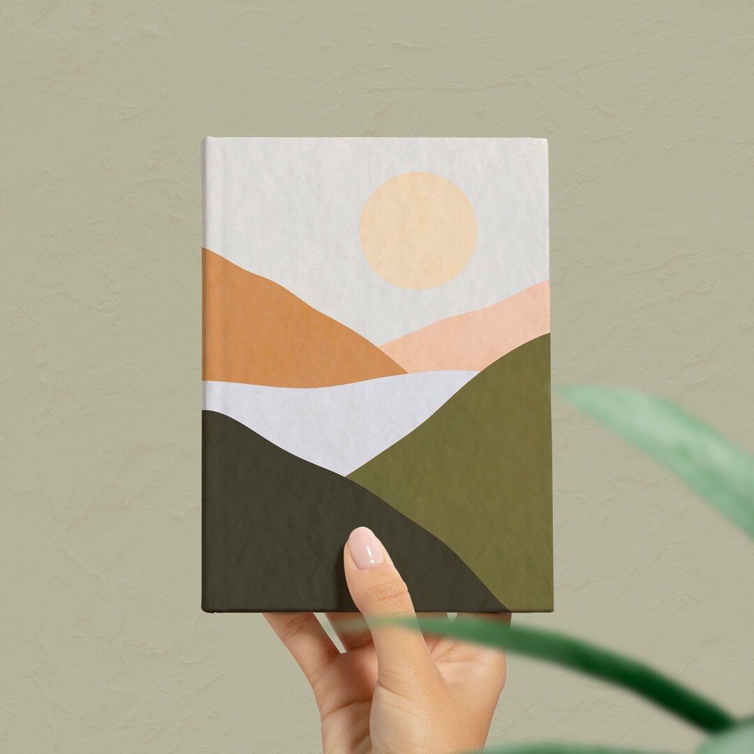Mountain Desert Journal, Olive Green Desert Notebook, Abstract Mountain ...