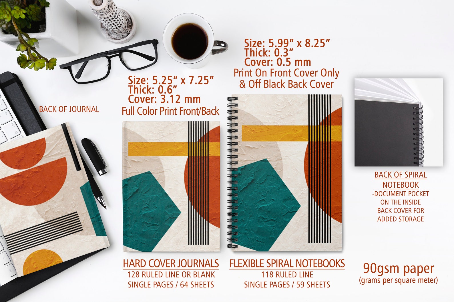 ABSTRACT GEOMETRIC SHAPES Journal Journal Notebook Geometric - Etsy.de