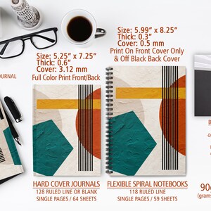 ABSTRACT GEOMETRIC SHAPES Journal, Journal Notebook, Geometric Print ...