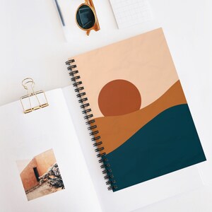 Abstract Desert Sunset Notebook, Terracotta Desert Notebook, Abstract ...