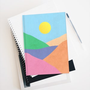 Mountain Desert Journal, Pastel Desert Notebook, Abstract Mountain ...