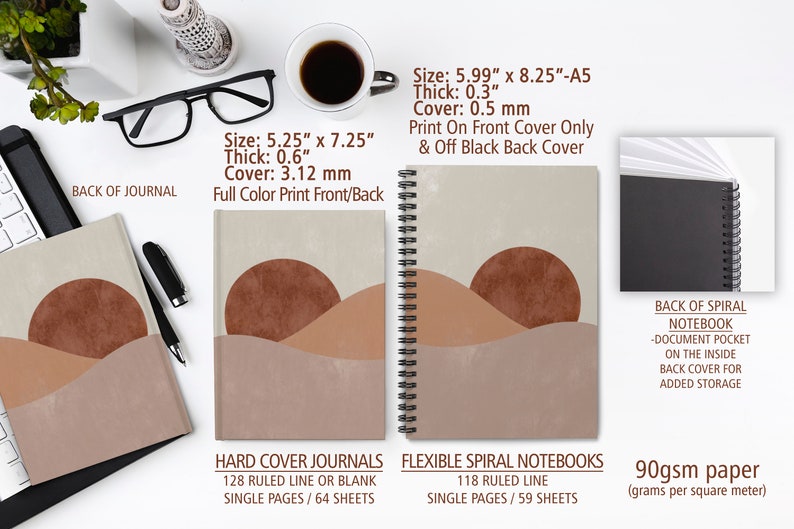 Desert Sunrise JOURNAL Desert Journal Notebook Geometric | Etsy