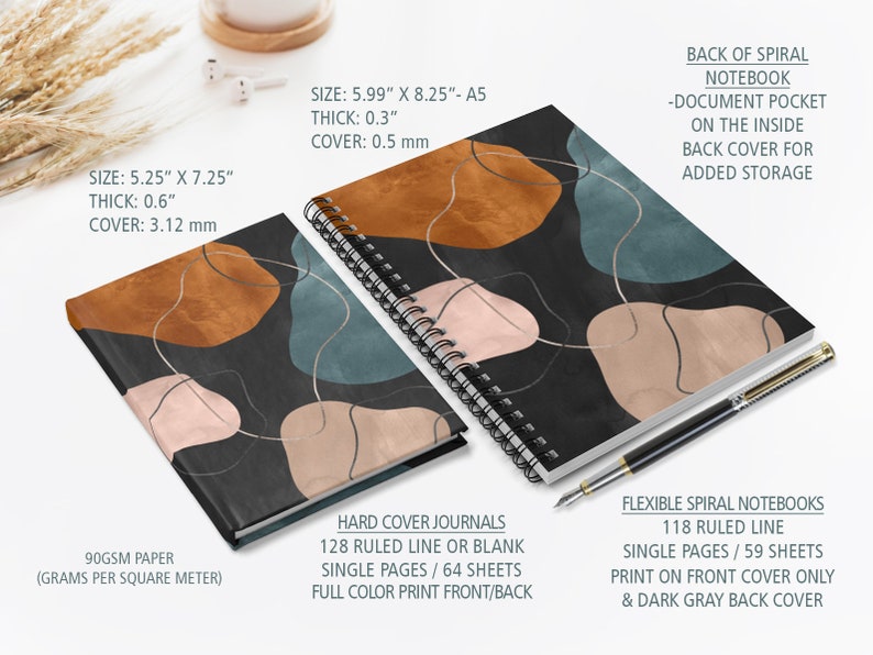 ABSTRACT BOHO SPIRAL Notebook Boho Spiral Notebook | Etsy