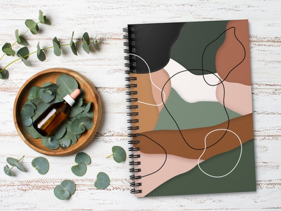 ABSTRACT BOHO SPIRAL Notebook Green Boho Spiral Notebook | Etsy
