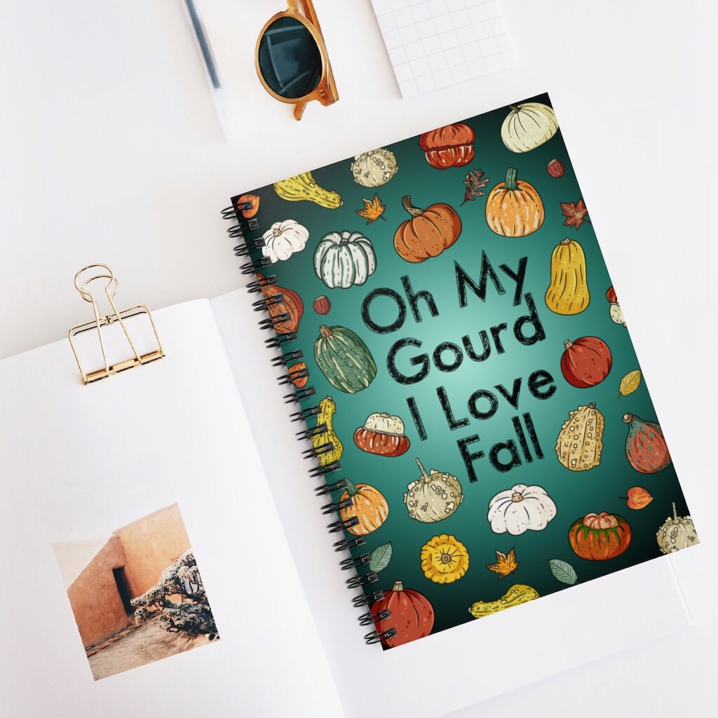 PUMPKIN NOTEBOOK Fall Spiral Notebook Oh My Gourd I Love | Etsy