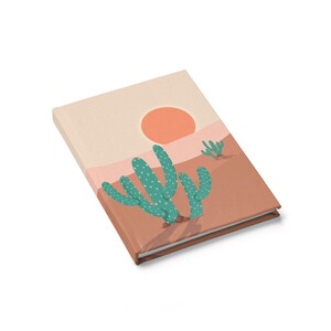 Desert Cactus Journal, Pink Desert Notebook, Abstract Mountain Notebook ...