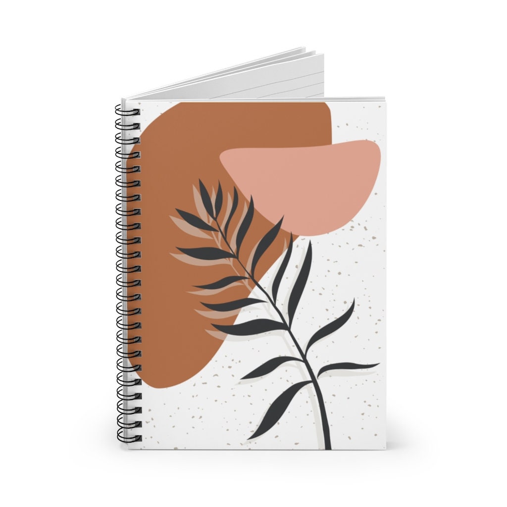 Abstract Boho Leaf Spiral Notebook Geometric Spiral Notebook | Etsy