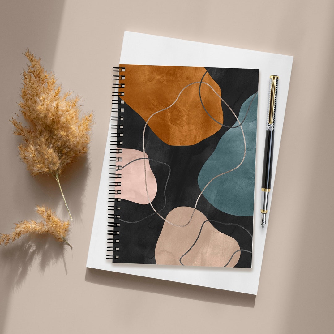 ABSTRACT BOHO SPIRAL Notebook, Boho Spiral Notebook, Watercolor ...