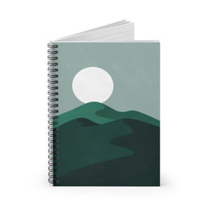 Desert Moon SPIRAL Notebook, Forest Green Spiral Notebook, Geometric ...