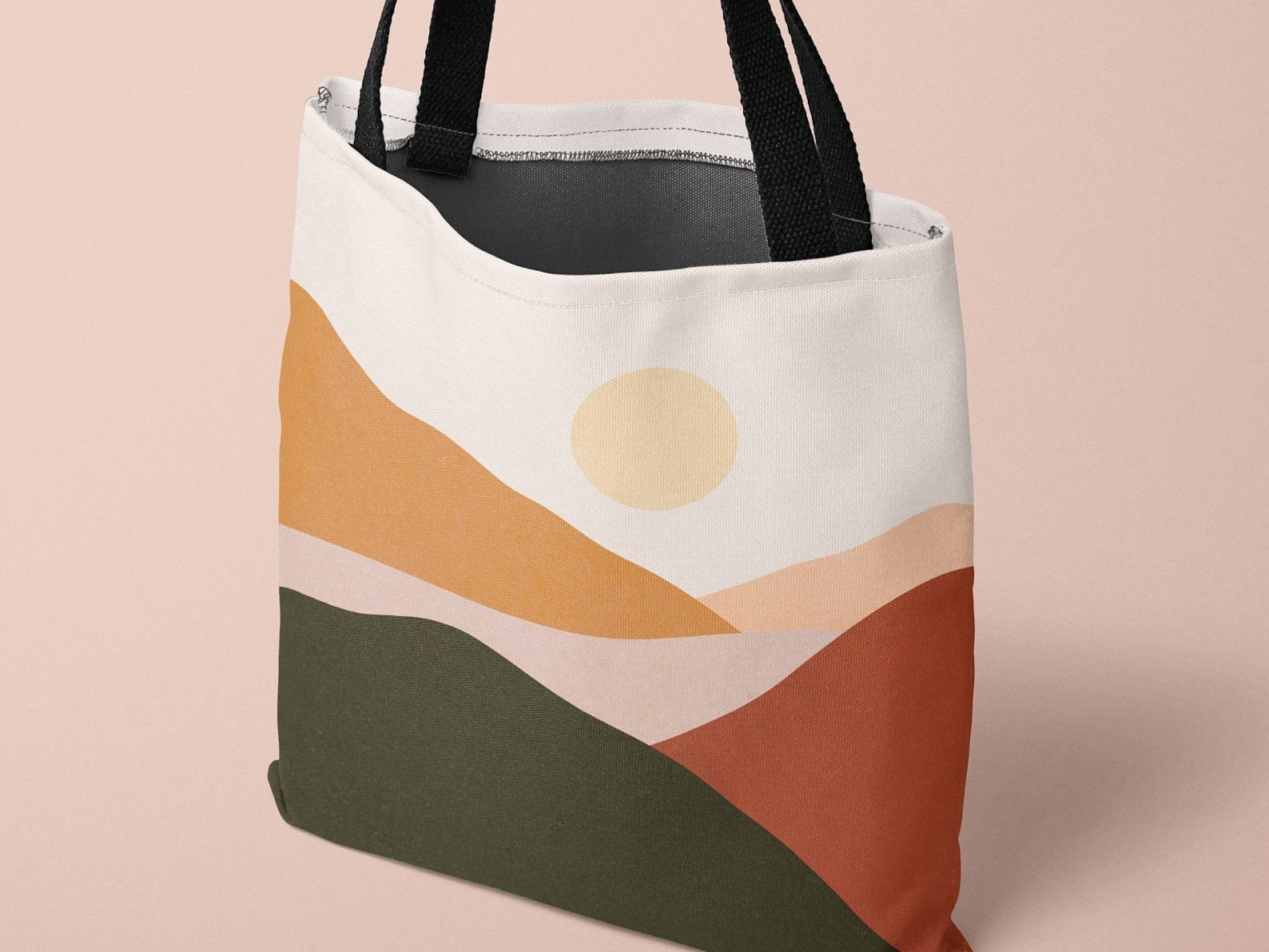 Mountain Desert Tote Bag Boho Tote Bag Desert Print Tote | Etsy