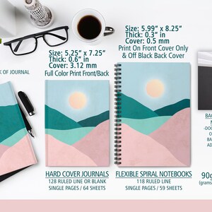 Mountain Desert Journal, Pastel Desert Notebook, Abstract Mountain ...