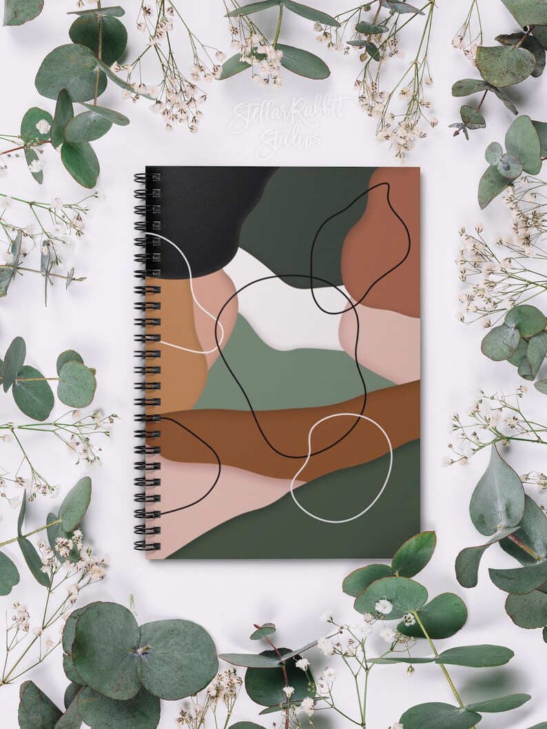 ABSTRACT BOHO SPIRAL Notebook Green Boho Spiral Notebook | Etsy