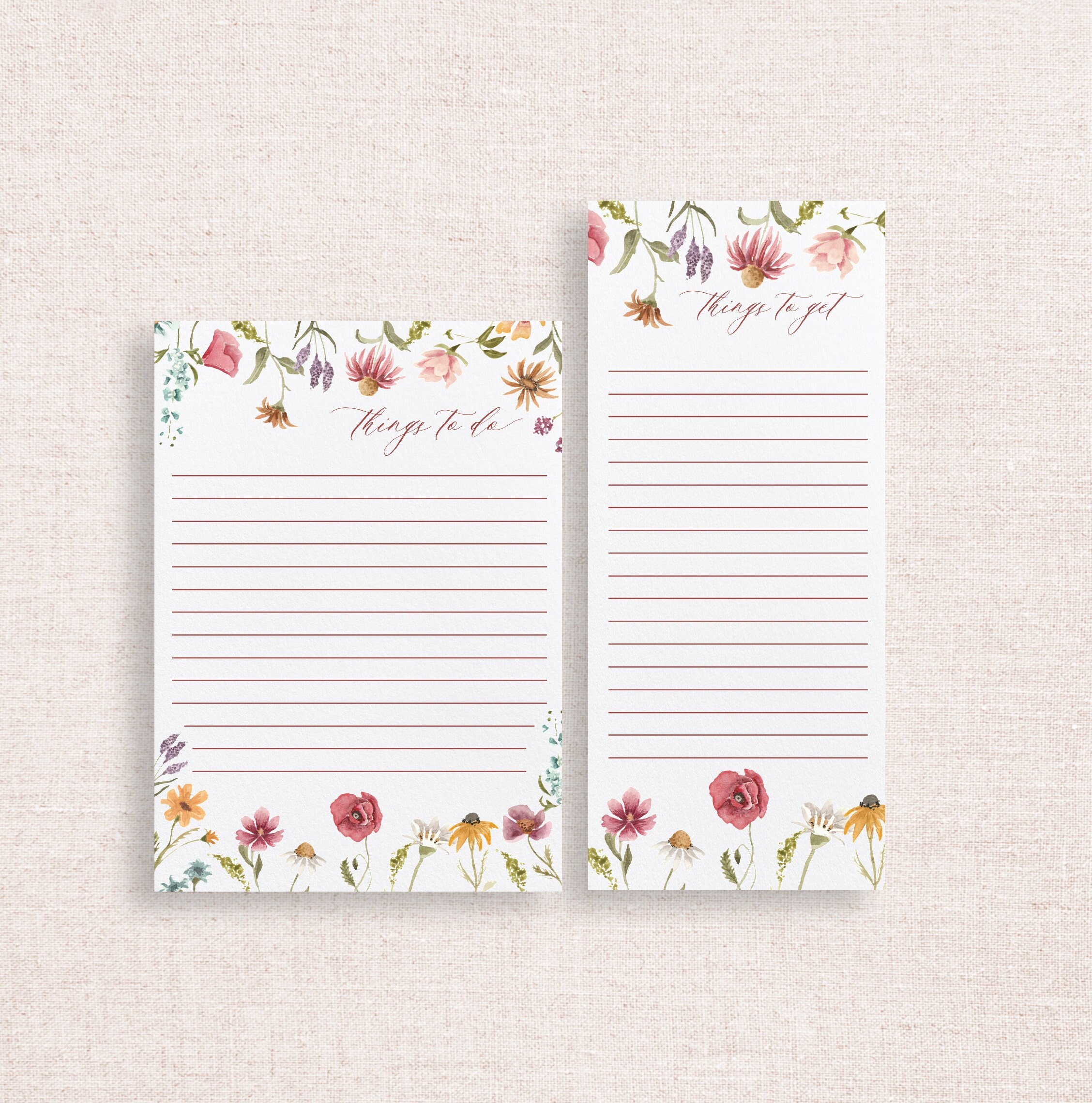 Floral Notepad Things to Do Notepad Grocery List Notepad | Etsy