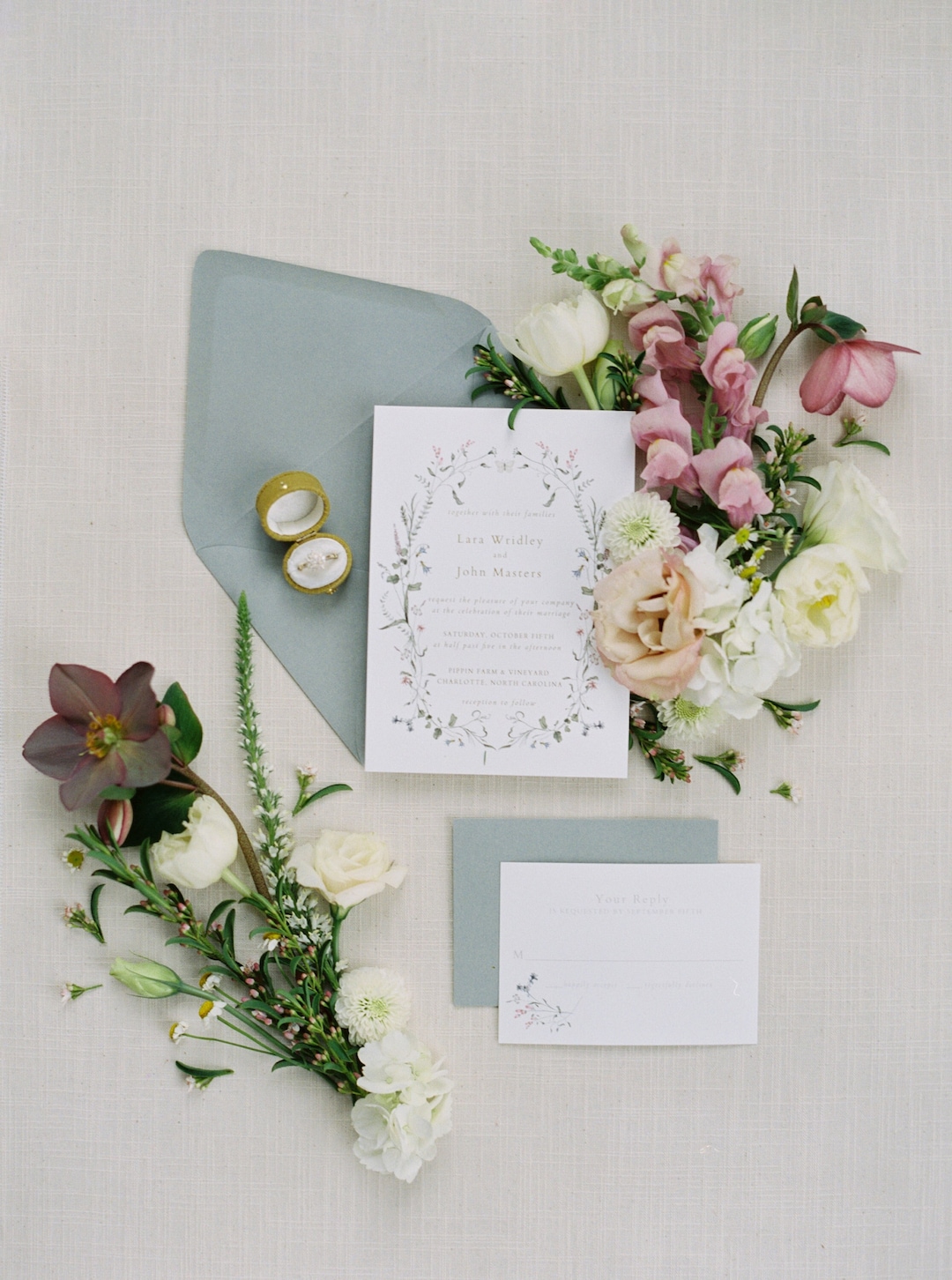 Floral Wedding Invitation Template, Garden Invitation, Minimal Wedding ...