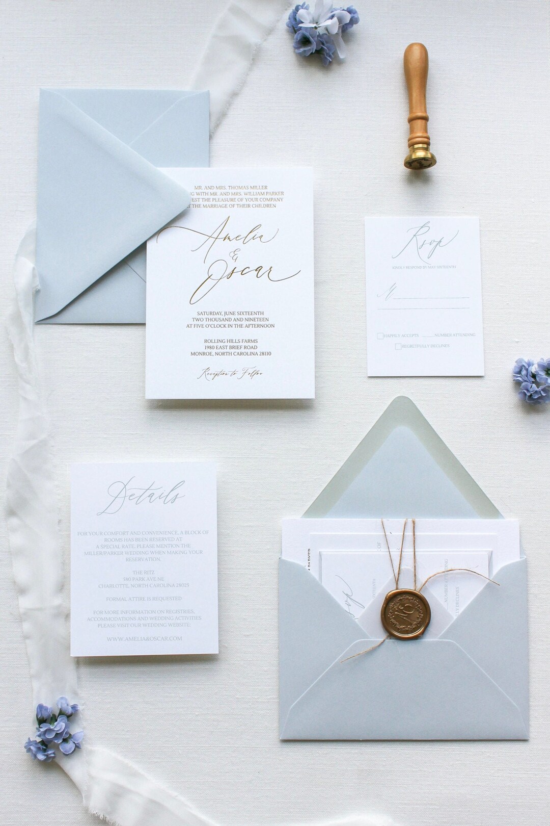 Romantic Wedding Invitation Calligraphy Wedding Invites - Etsy