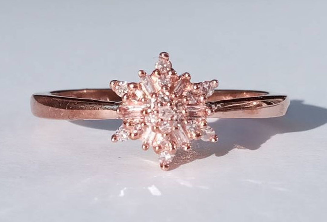 Natural Pink Diamond Ring in Rose Gold - Etsy UK