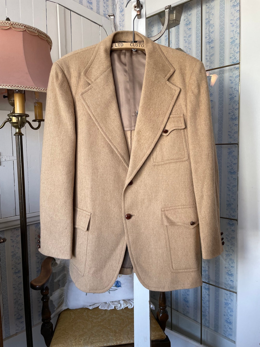 Vintage Camel Hair Jacket, Beige Wool Blazer, Sport Coat (B988), Tan ...