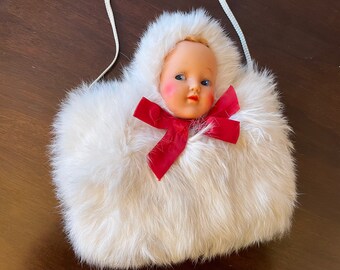 Vintage Child's White Rabbit Fur Muff Collar & Headband - Etsy
