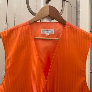 Vintage Orange Vest, Lightweight Orange Waistcoat (C071), Vibrant ...
