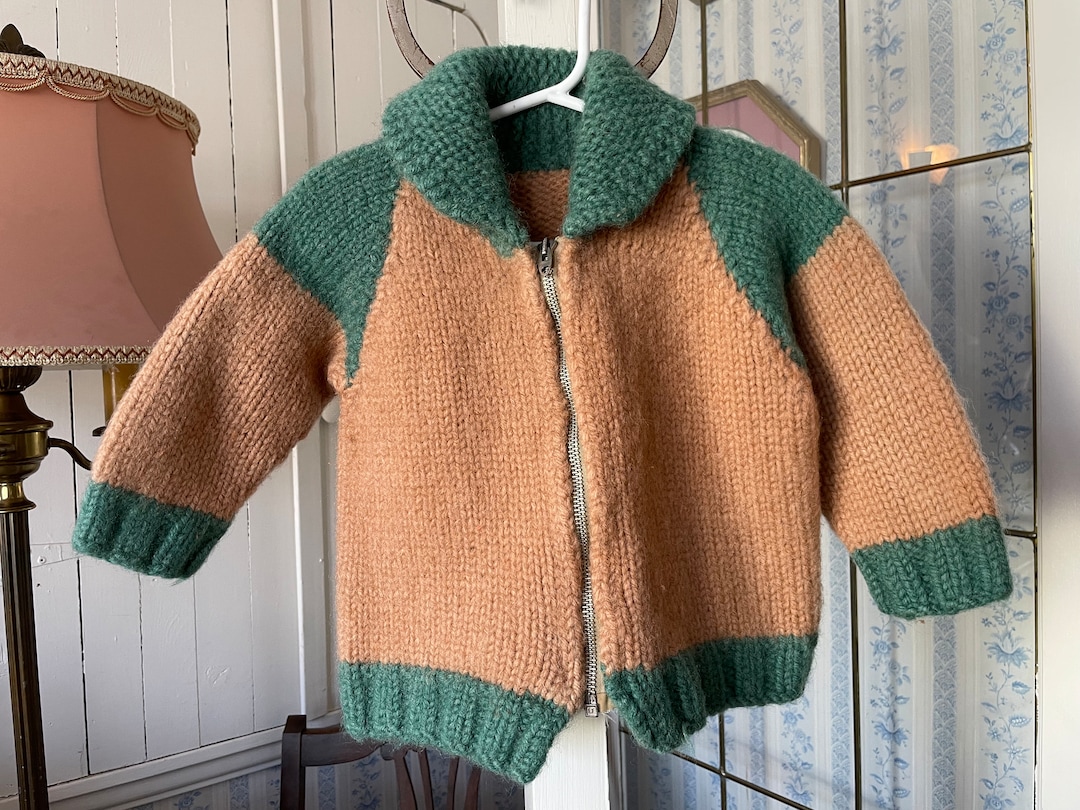 Vintage Kids' Wool Sweater, Handmade Sweater, Cardigan (B956), Hand ...