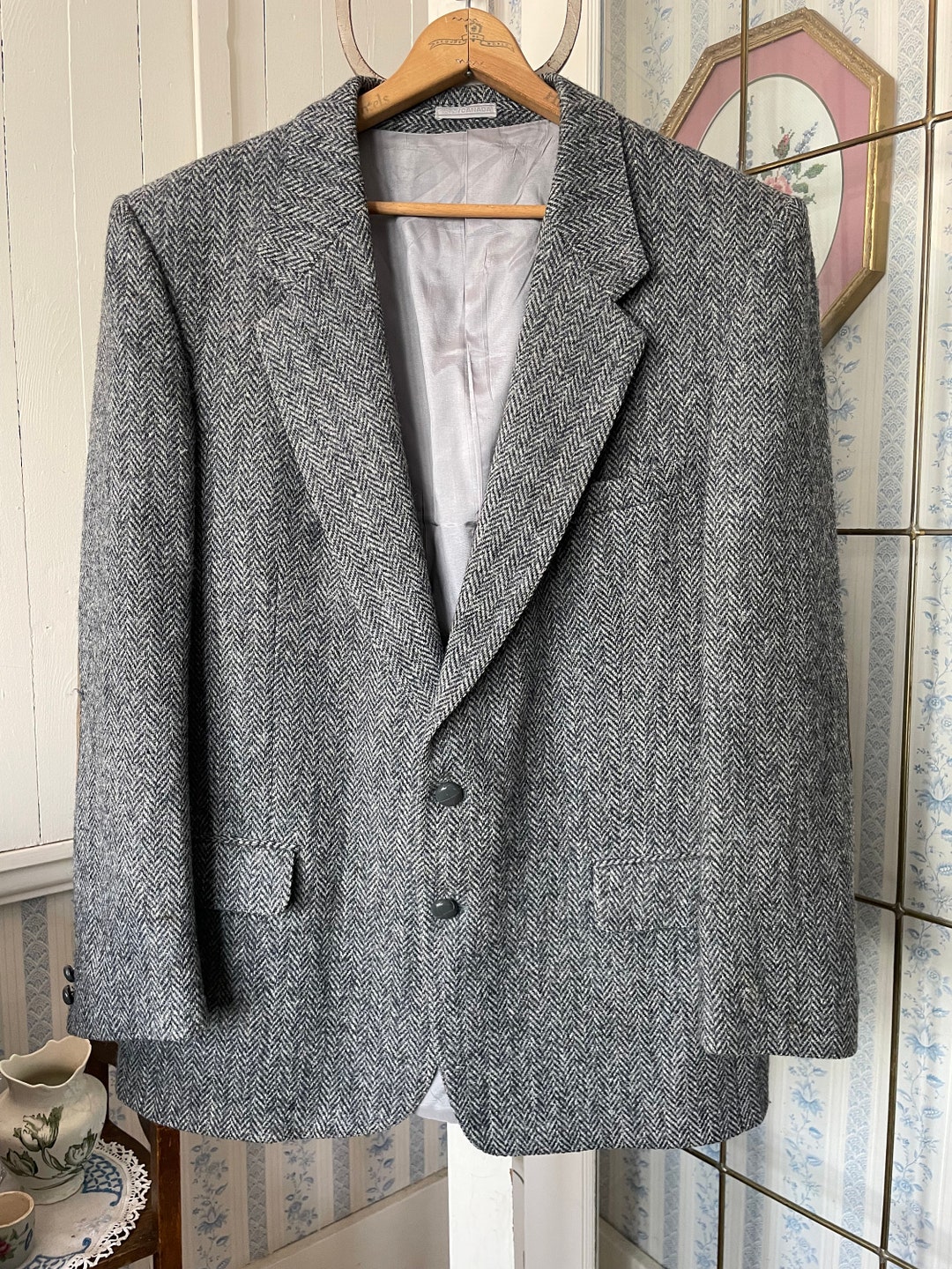 Vintage Wool Blazer, Jacket, Wool Tweed Sport Coat (B752), Harris Tweed ...