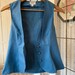 Vintage Blue Western Vest, Blue Fitted Waistcoat (C216), Medium Blue ...