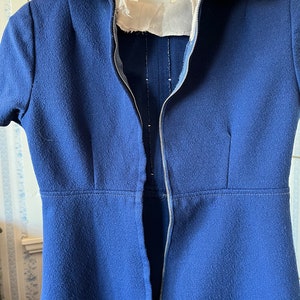 Vintage Blue Dress, Blue and White Short Dress (C712), Dark Blue ...