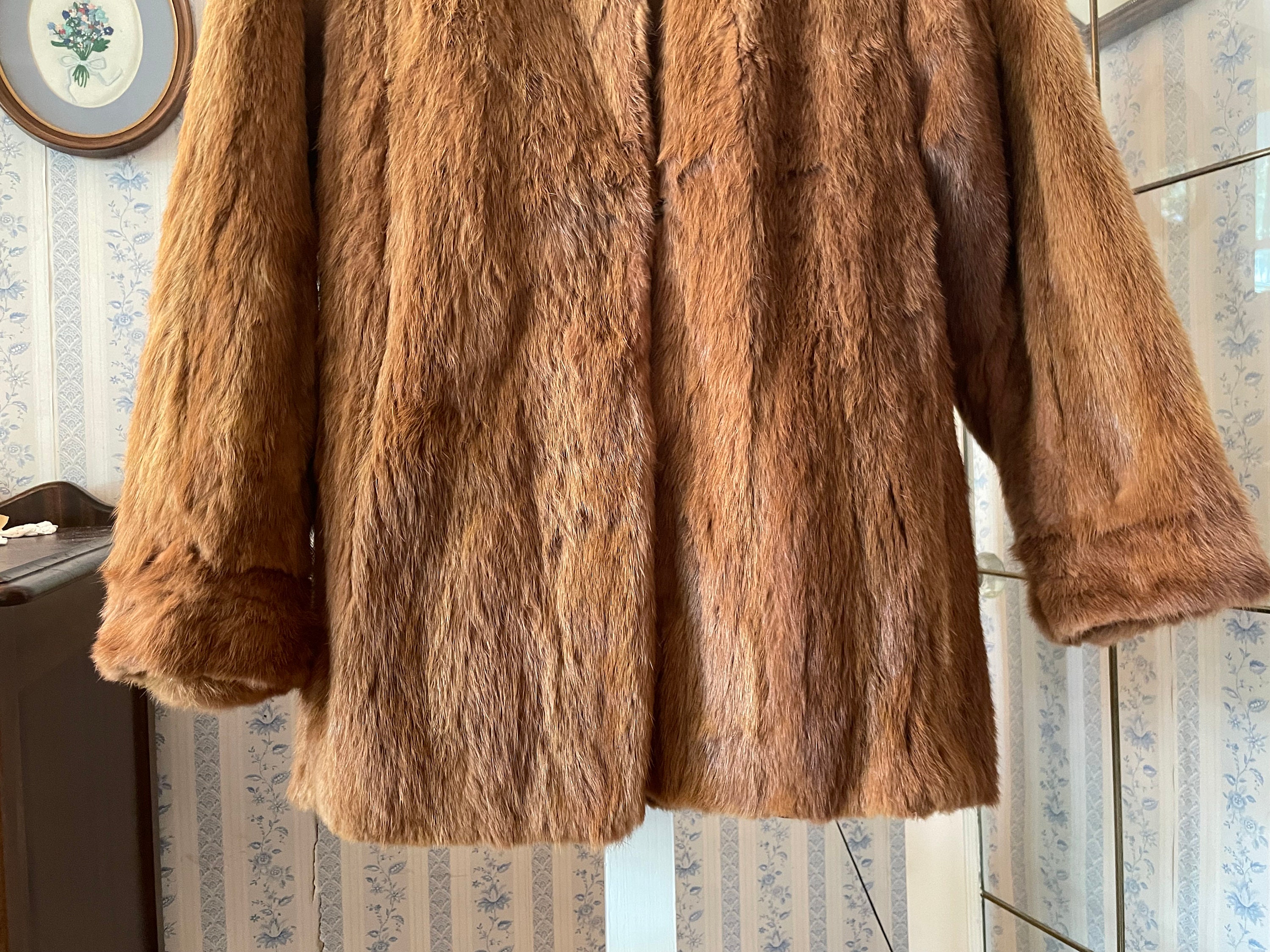 Vintage Fox Fur Coat Red Fox Fur Jacket C035 Red Brown Fox - Etsy